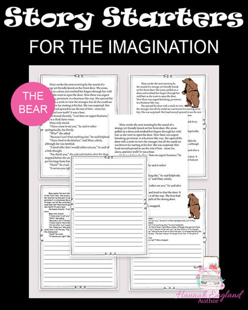 Bear Story Starter, Writing Prompts, Kids Writing Activity Worksheets ...