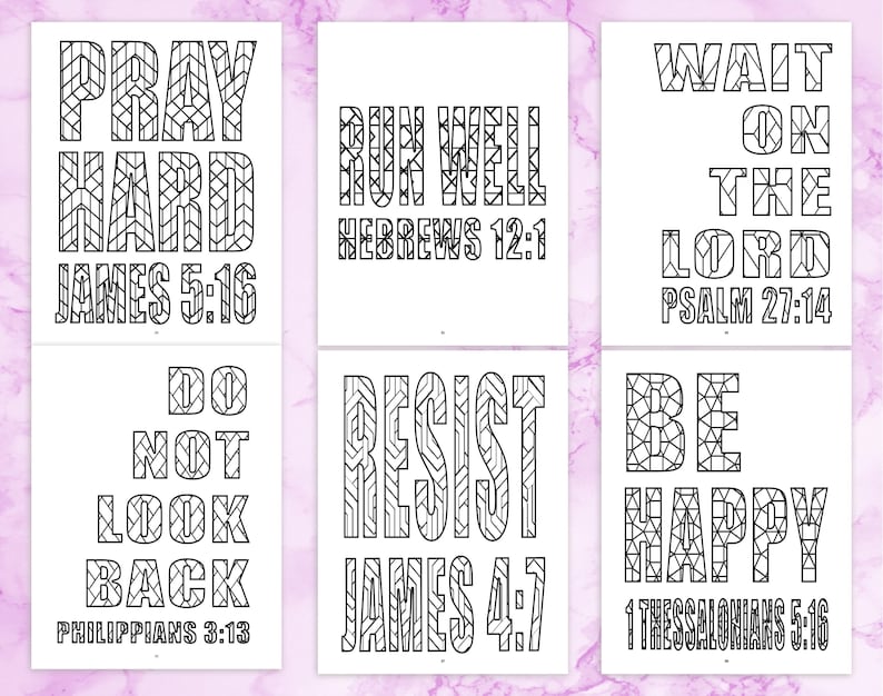 Scripture Affirmations Coloring Book Printable, 25 Motivational ...