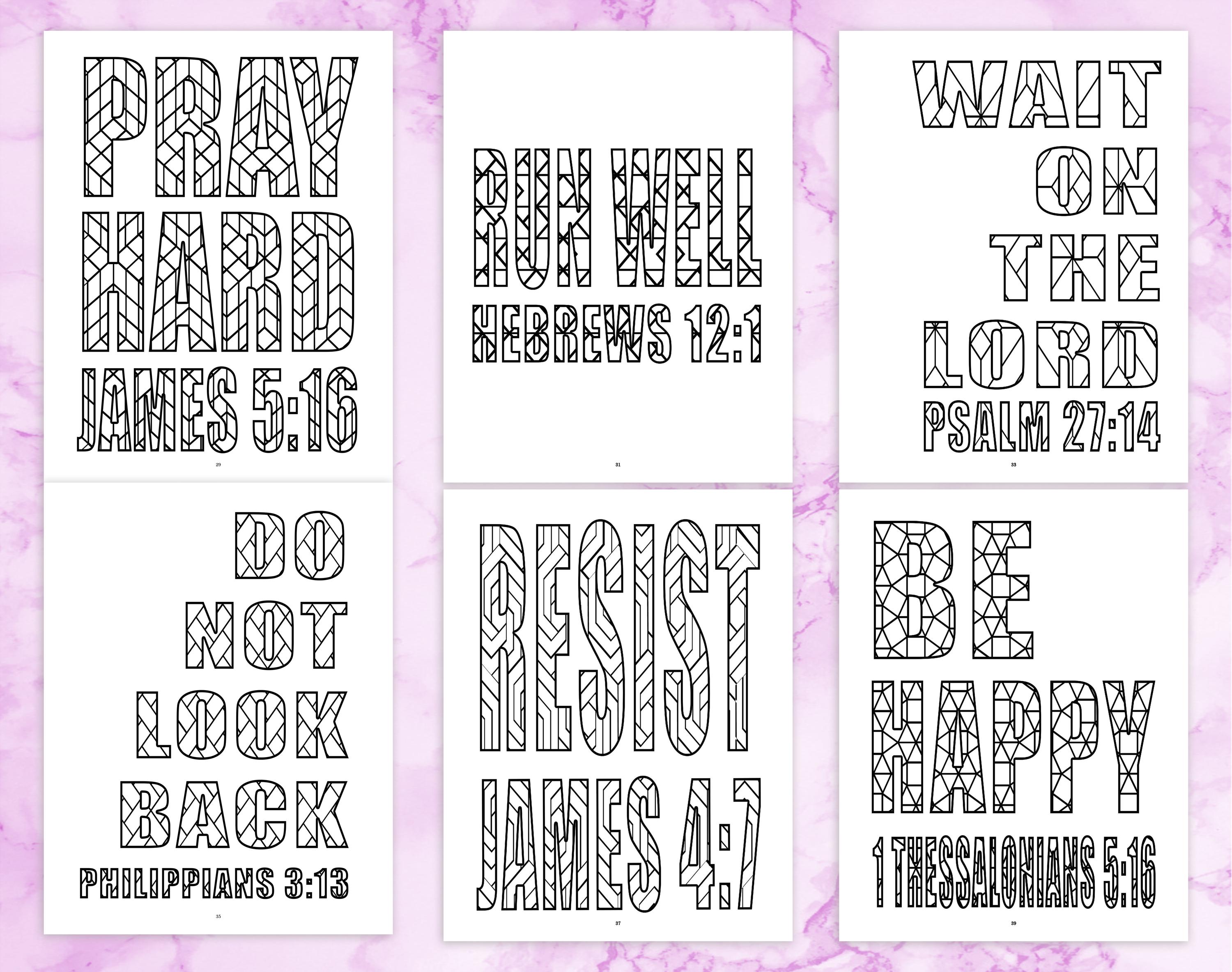 Scripture Affirmations Coloring Book Printable, 25 Motivational ...