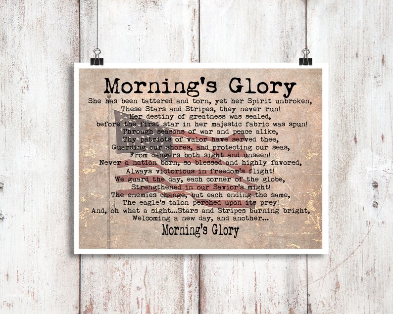 American Flag Art Print, Old Glory Wall Art, USA Wall Prints, Poetry ...