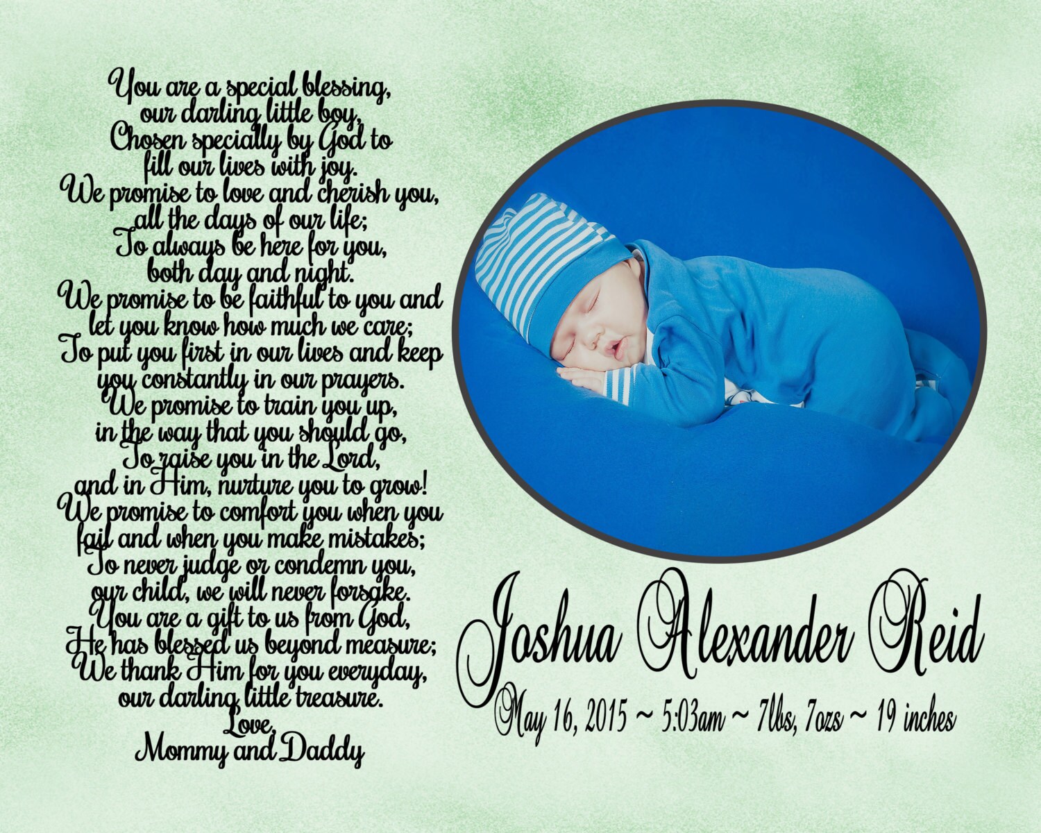 Personalized Baby Boy Poem, Digital Personalized Baby Poem Print ...
