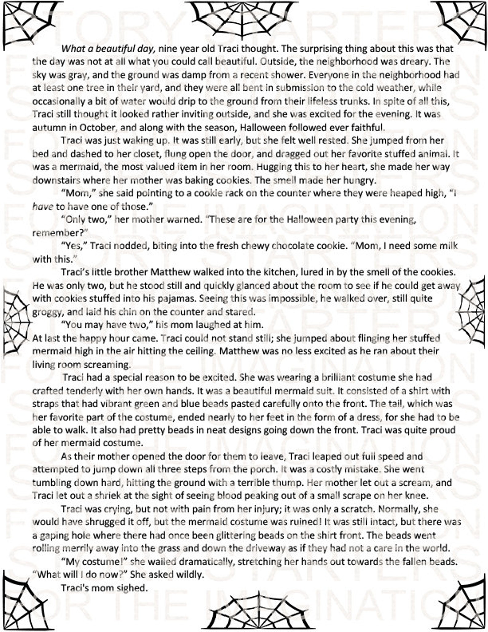 Halloween Story Starter, Writing Prompt, Kids Halloween Writing ...