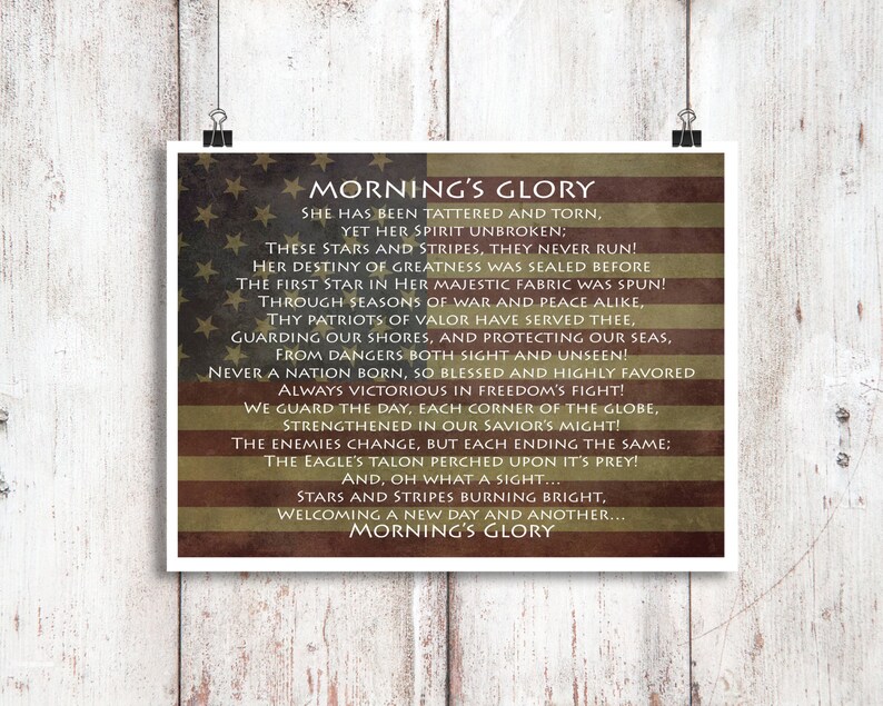 American Flag Patriotic Wall Decor, Patriotic Poem, Patriotic Wall Art ...