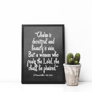 Proverbs 31, Scripture Printable Wall Art, Chalkboard Scripture ...