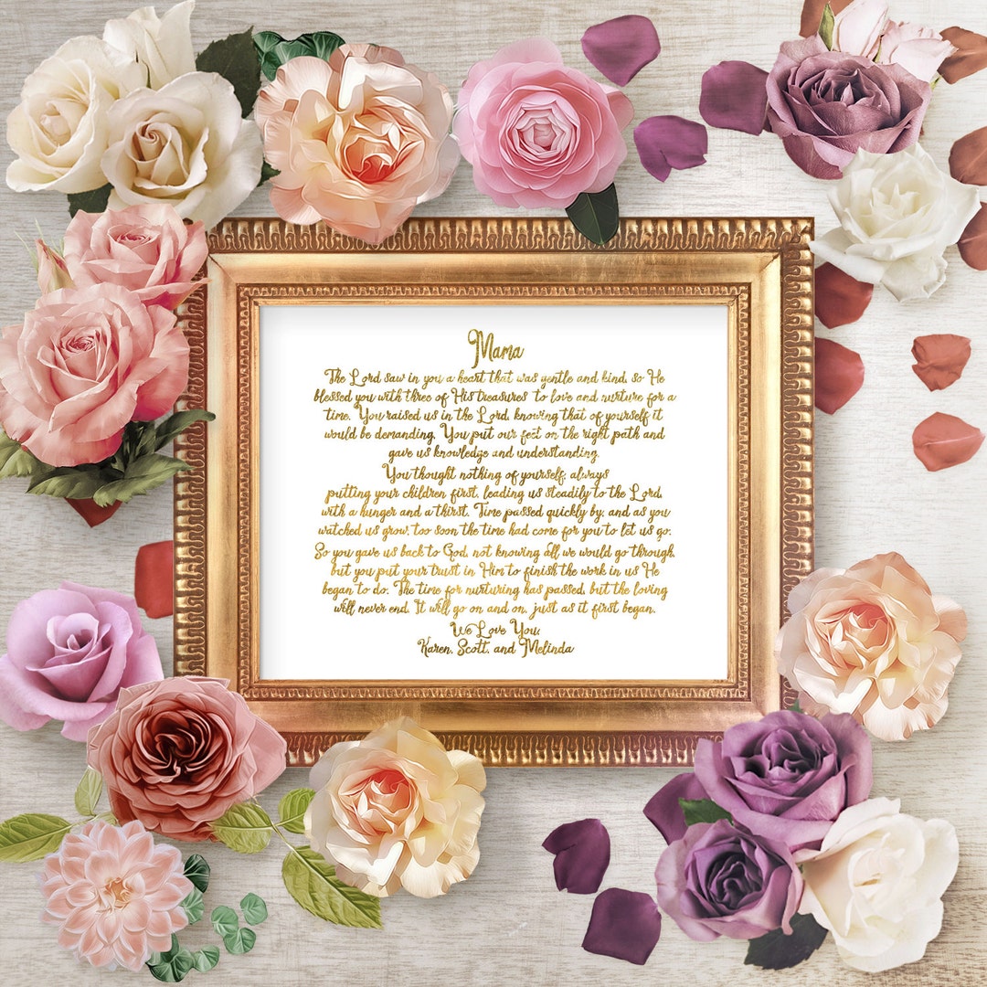Personalized Mother Poem Art Print, Personalized Mom Poem Gift ...