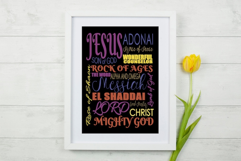 Names of Jesus Christian Printable Wall Art, Two Print Bundle Jesus God ...