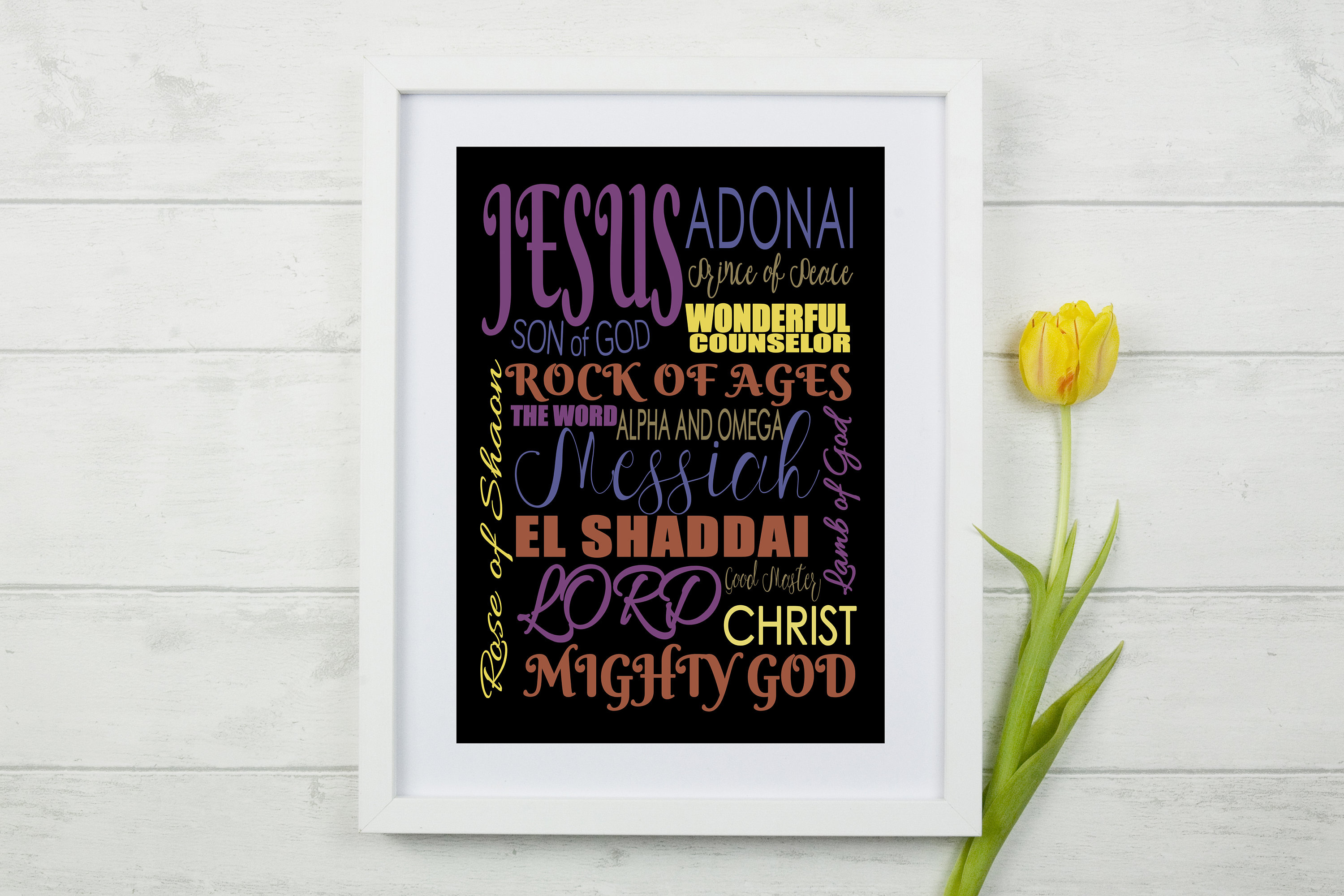 Names of Jesus Christian Printable Wall Art, Two Print Bundle Jesus God ...