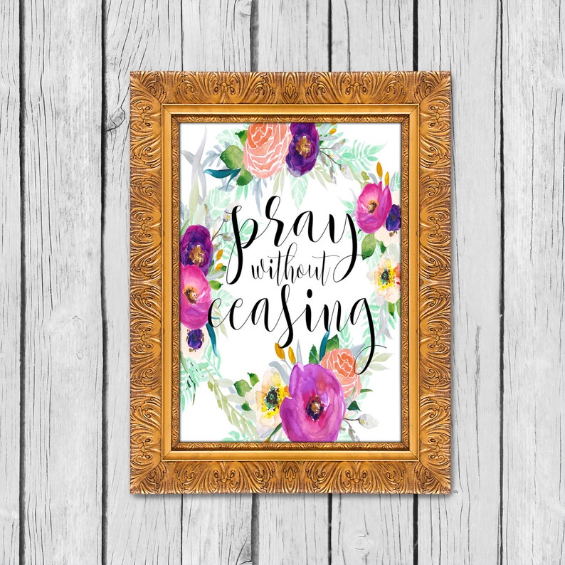 Floral Scripture Wall Art, Prayer Art Print, Prayer Scripture, Digital ...