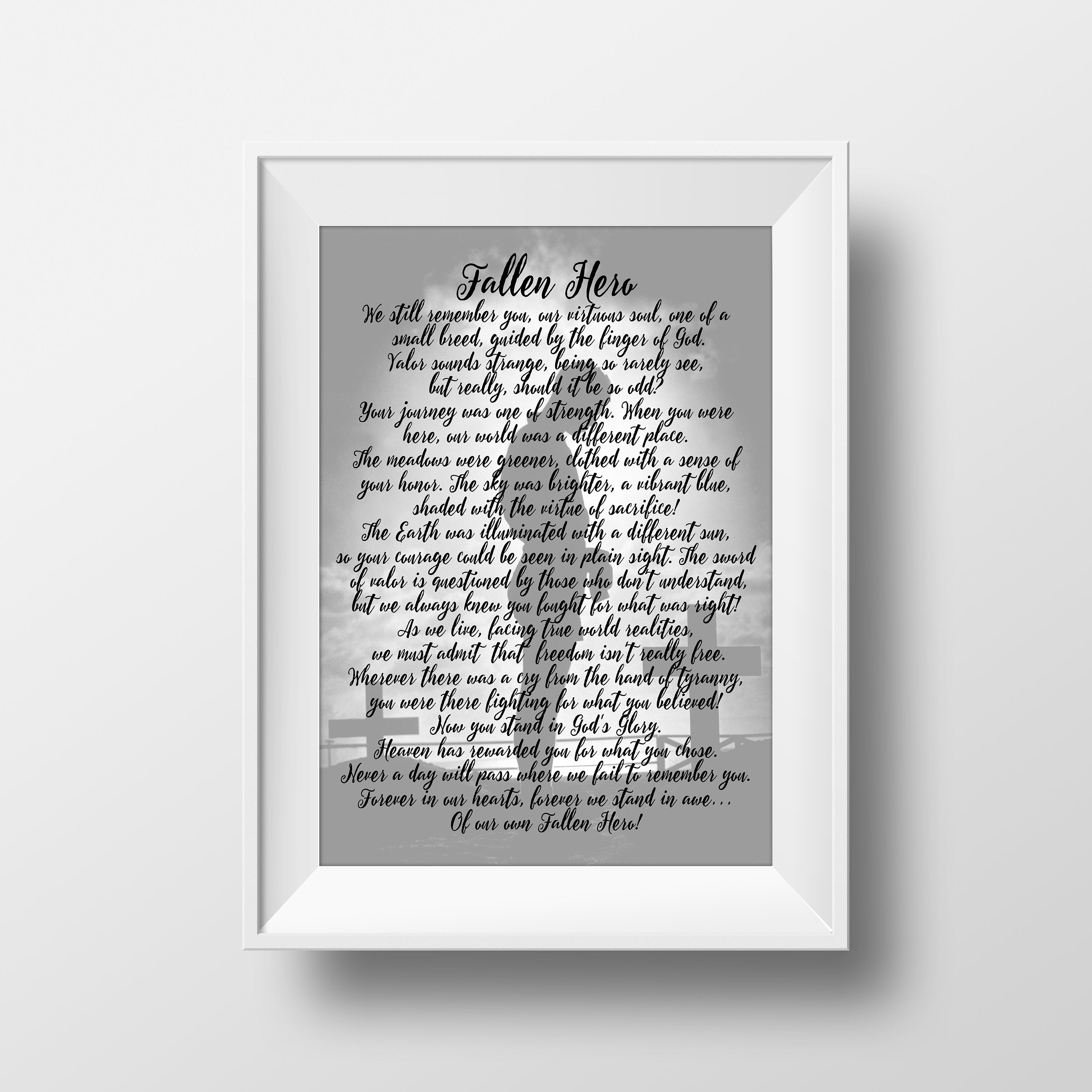 Memorial Day Art Printable Bundle, Bereavement Poem Print, Fallen ...