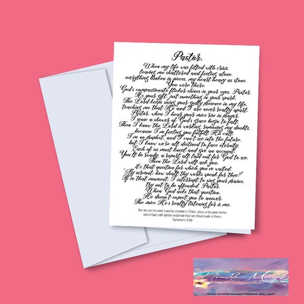 Pastor Greeting Card - Etsy