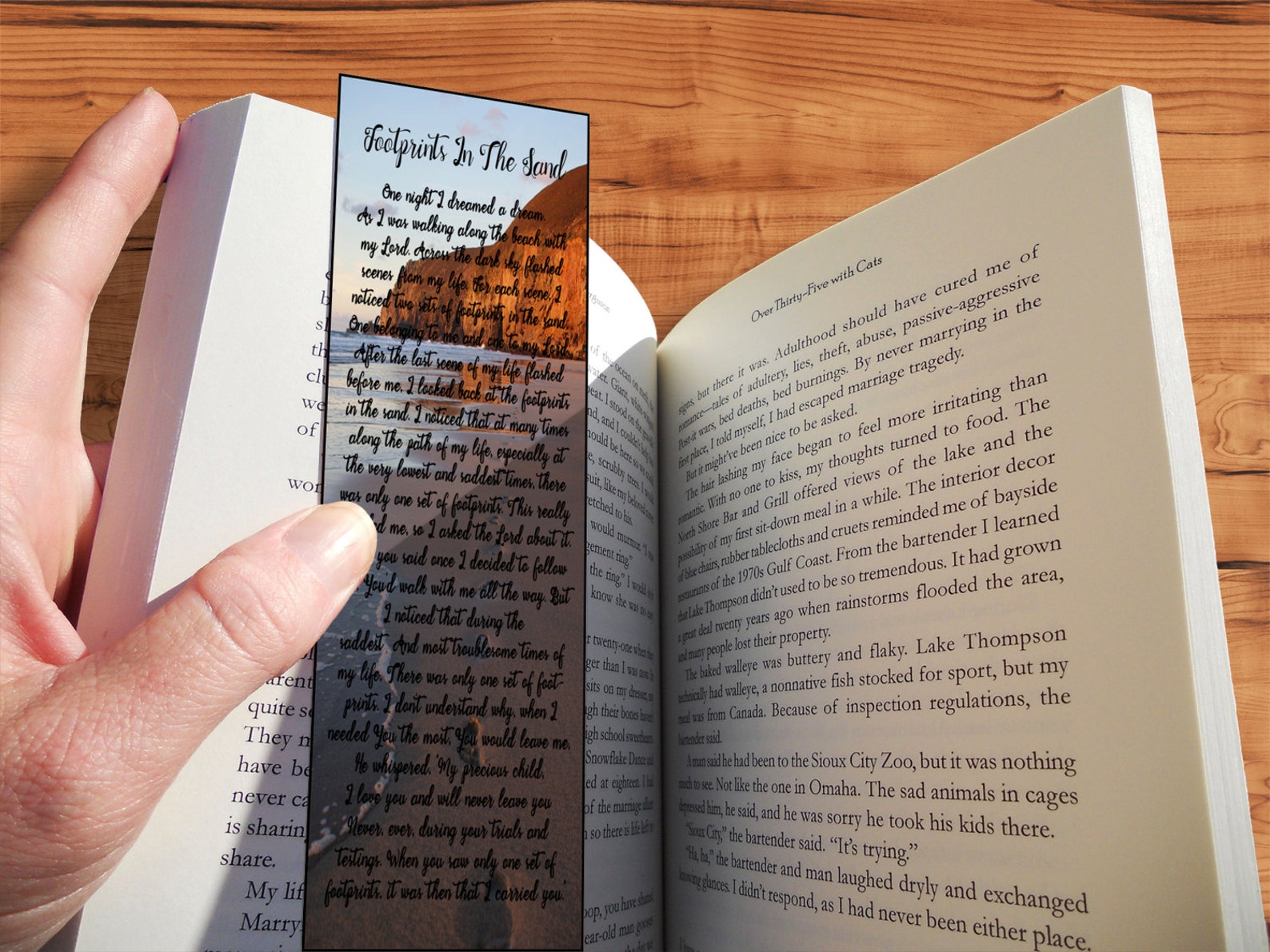 Printable Bookmark, Footprints in the Sand, Digital Bookmark, Printable ...