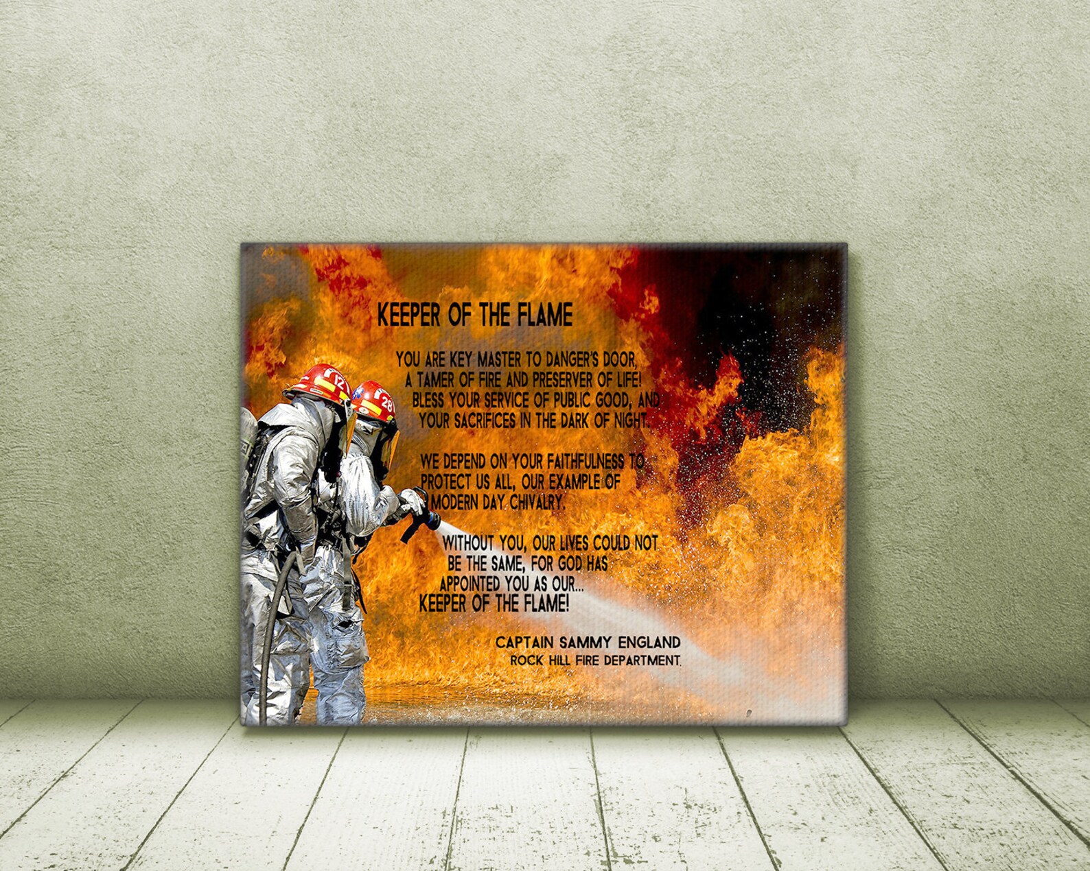 Firefighter Appreciation Gift, Personalized Fireman Print, Firefighter ...