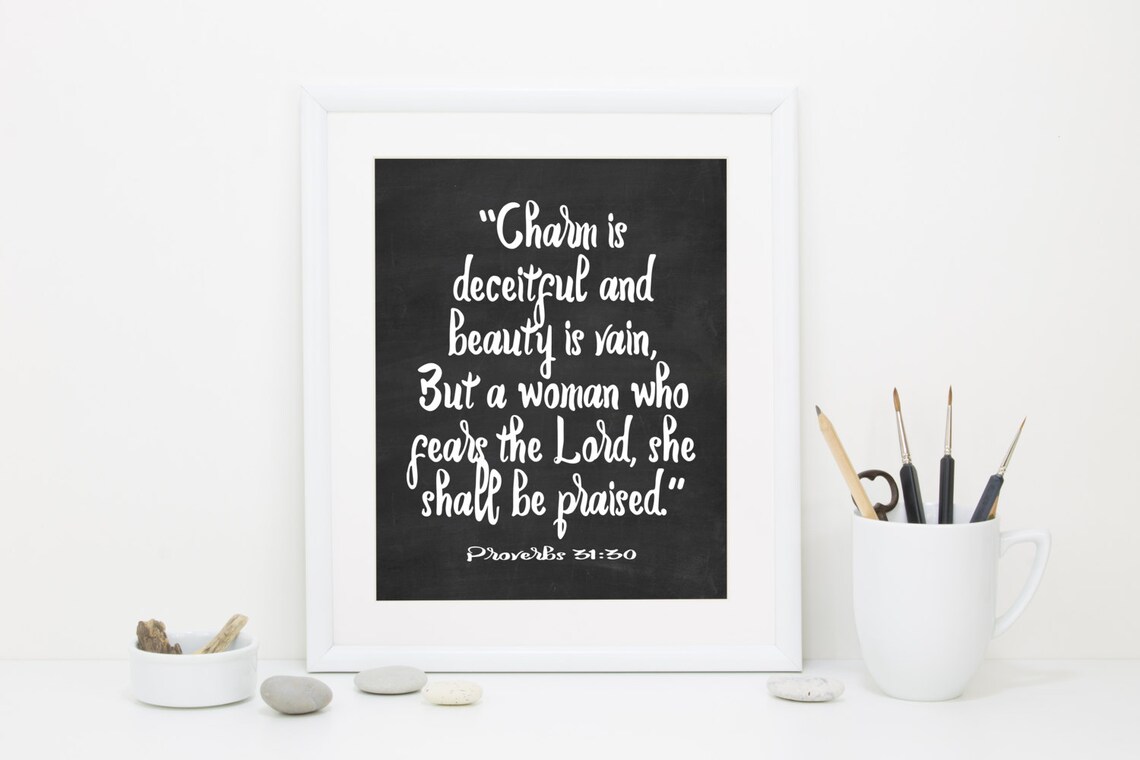 Proverbs 31, Scripture Printable Wall Art, Chalkboard Scripture ...