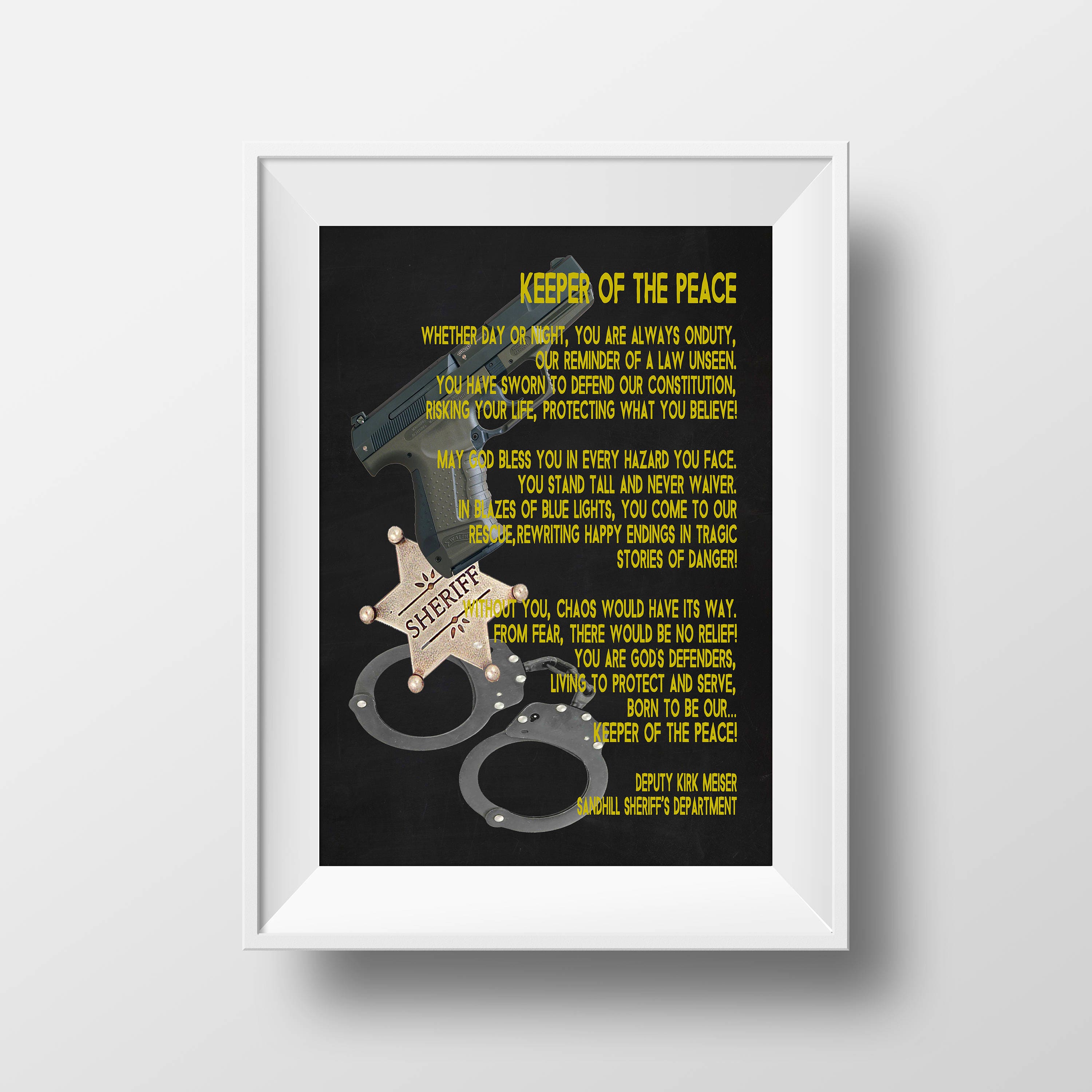 Personalized Sheriff Officer Gift, Law Enforcement Sheriff Gift ...