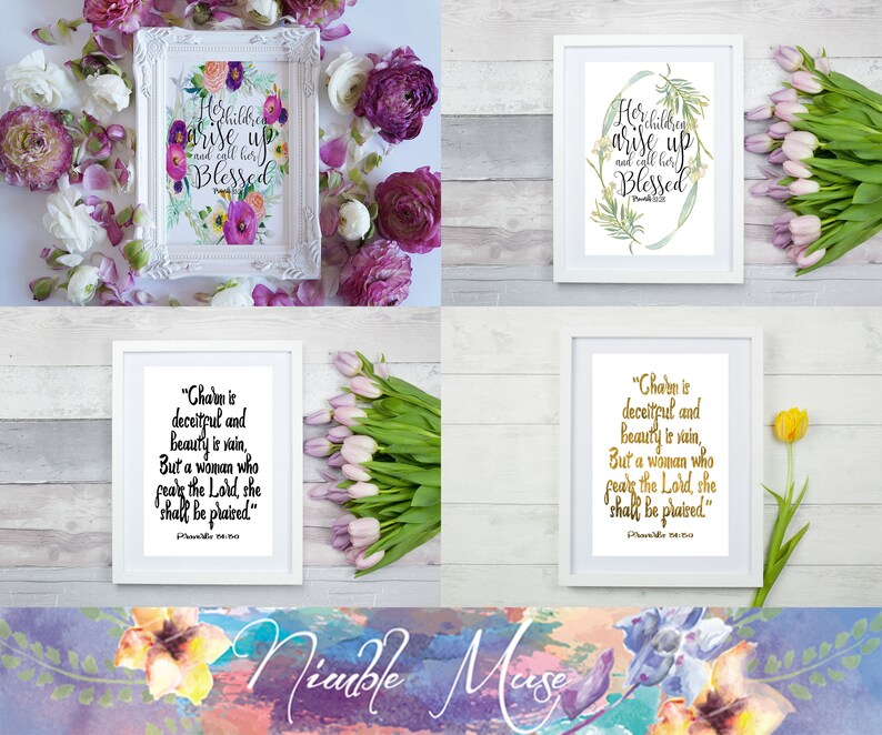 Mother's Day Printables Bundle, Scripture Prints, Mothers Day Print ...