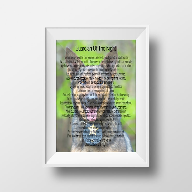 K9 Officer Gift, Guardian of the Night, Law Enforcement K9 Police Gift ...