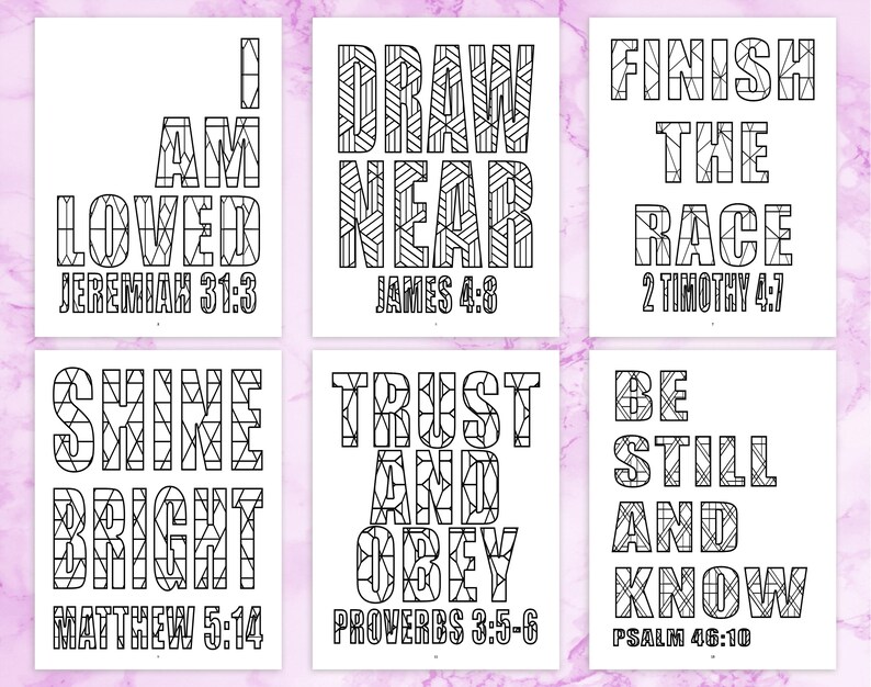 Scripture Affirmations Coloring Book Printable, 25 Motivational ...