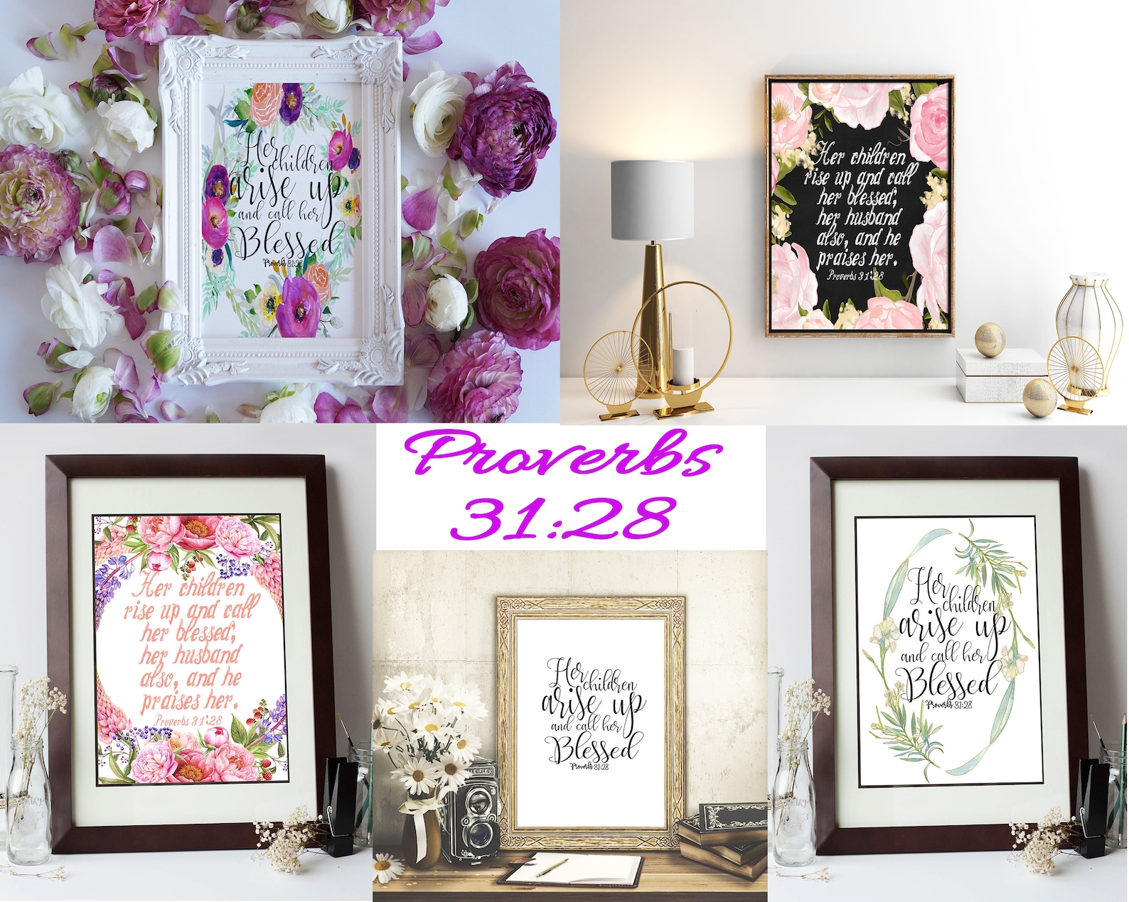 Proverbs Bible Verse Printable Bundle, Proverbs 31:30, Proverbs 31 ...