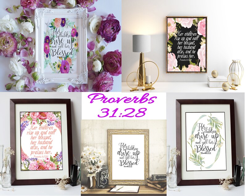 Proverbs Bible Verse Printable Bundle, Proverbs 31:30, Proverbs 31 ...