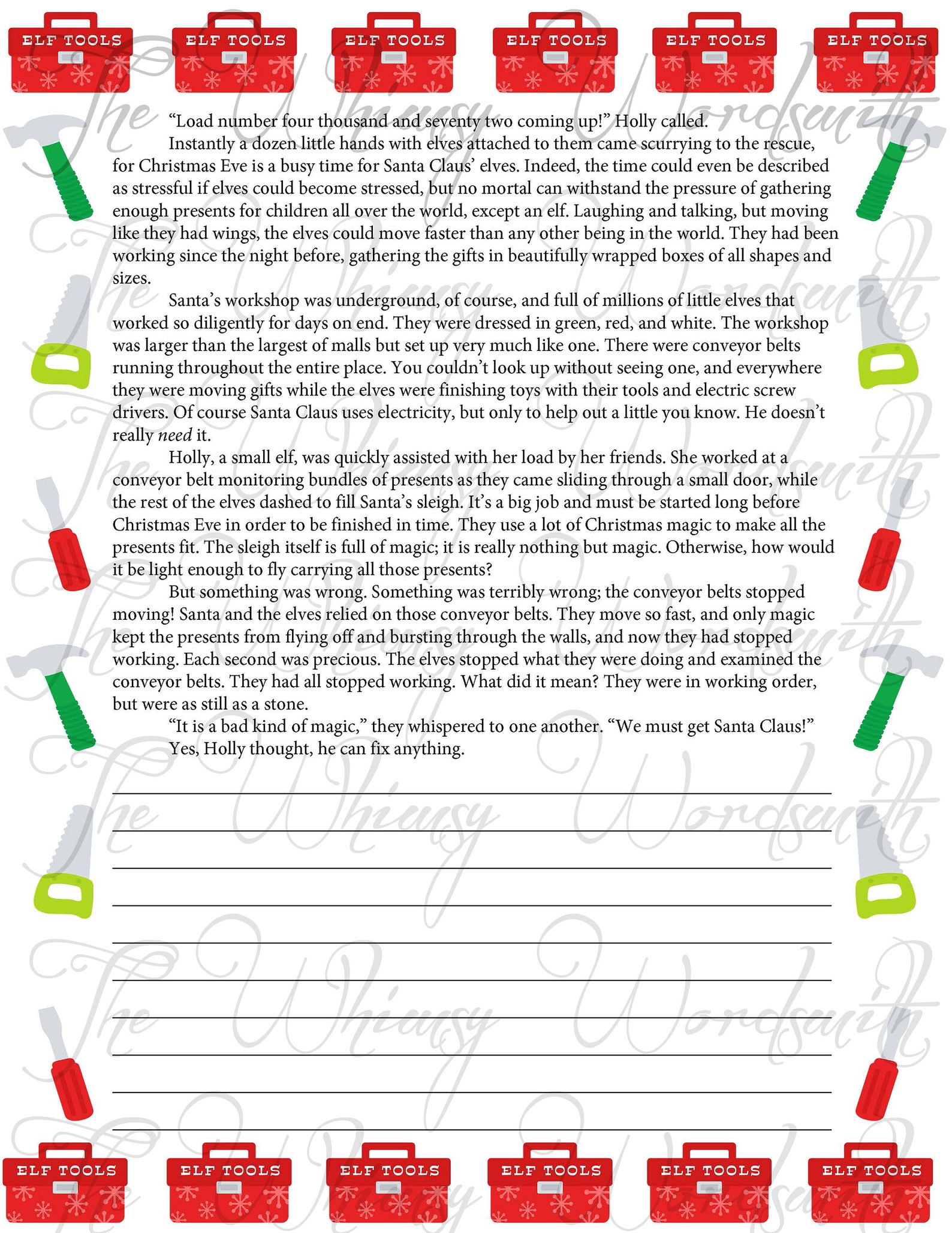 Kids Christmas Printables, Santa's Workshop Story Starter, Fun Kids ...