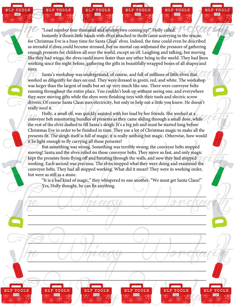 Kids Christmas Printables, Santa's Workshop Story Starter, Fun Kids ...
