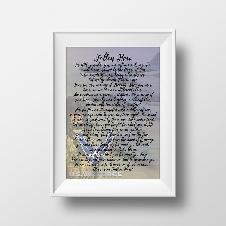 Memorial Day Art Printable Bundle, Bereavement Poem Print, Fallen ...