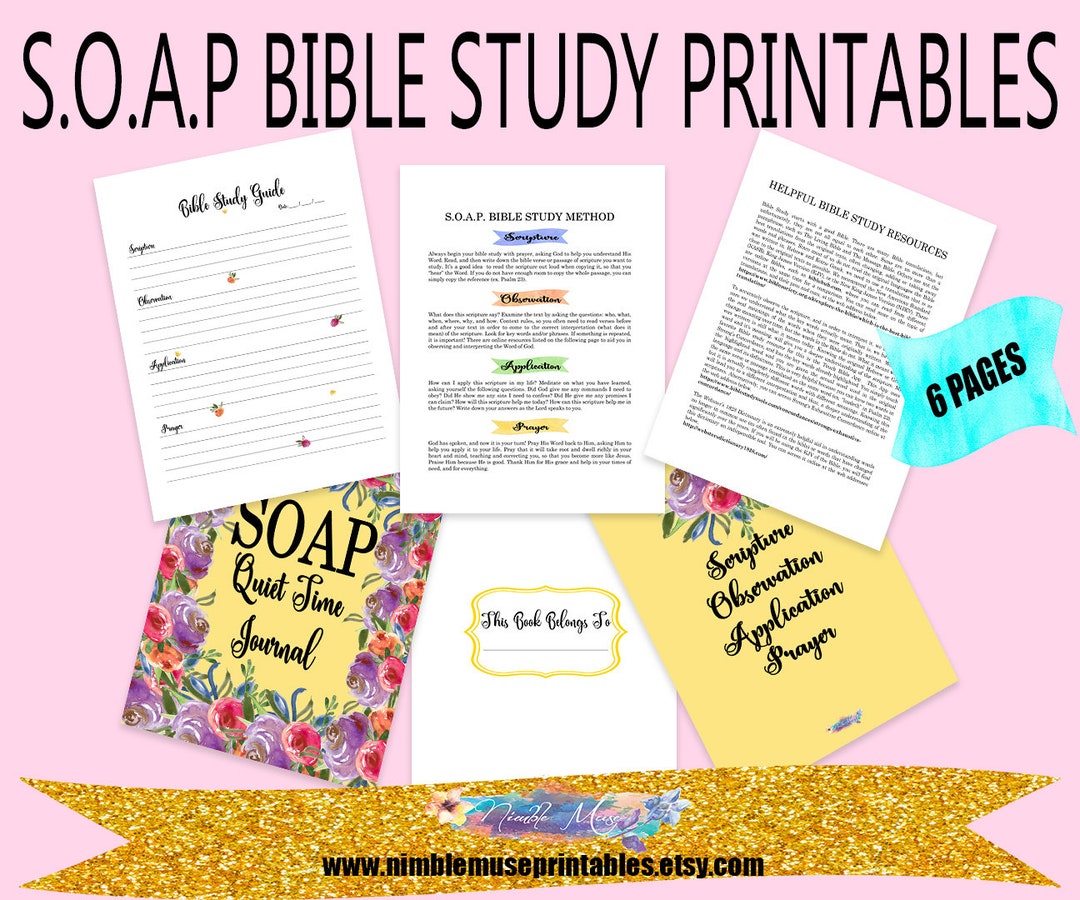 SOAP Bible Study Printable, 8.5x11 S.O.A.P. Journaling Pages, Bible ...