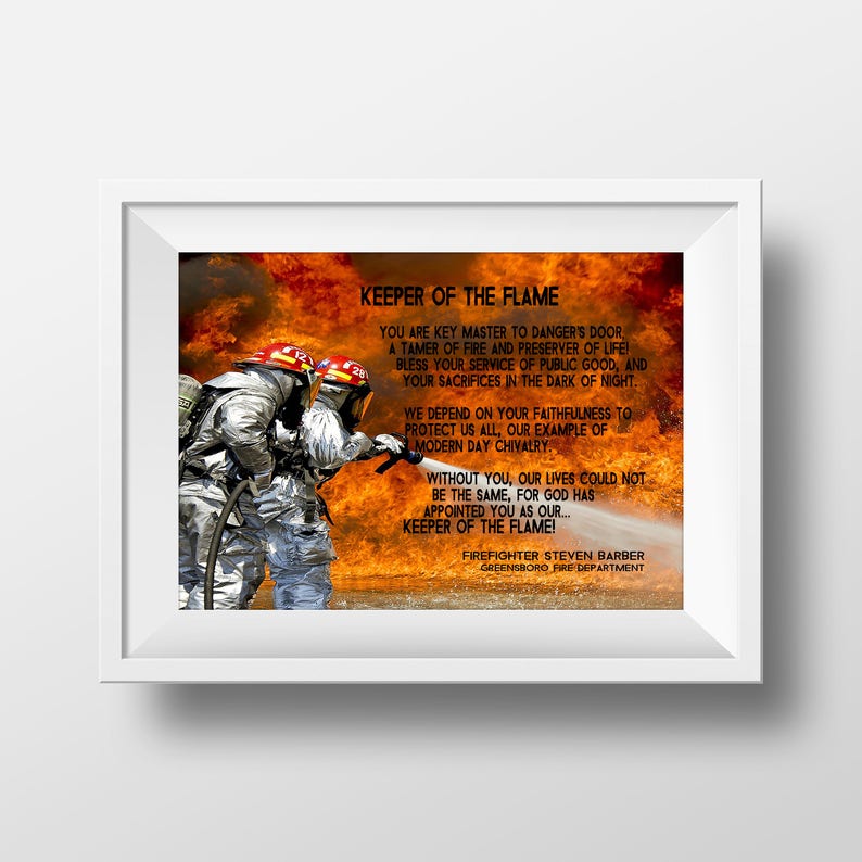 Firefighter Art Decor, Fireman Wall Art Printable, Personalized ...
