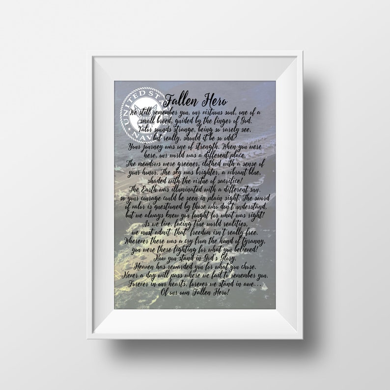 Memorial Day Art Printable Bundle, Bereavement Poem Print, Fallen ...