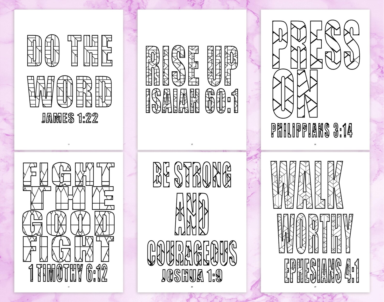 Scripture Affirmations Coloring Book Printable, 25 Motivational ...