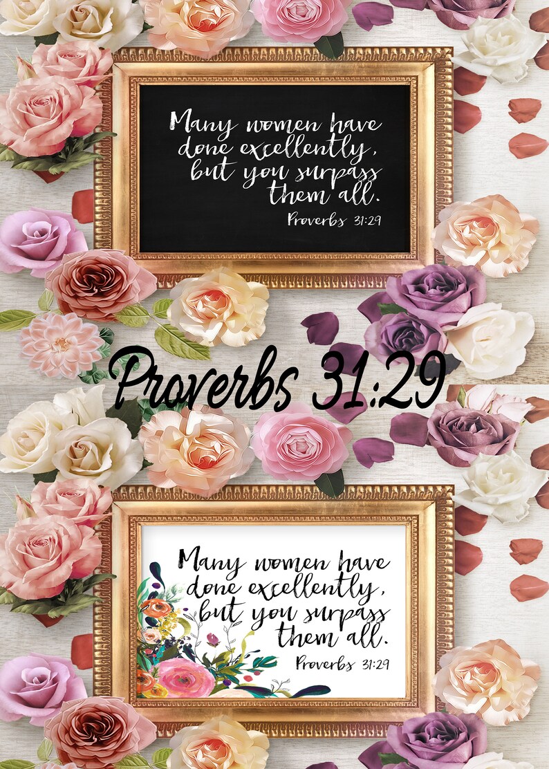 Proverbs Bible Verse Printable Bundle, Proverbs 31:30, Proverbs 31 ...