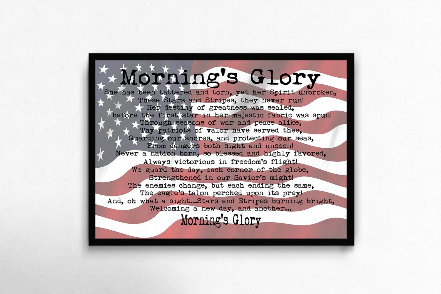Old Glory Wall Art, Americana Decor, American Flag, Art Print, Poetry ...