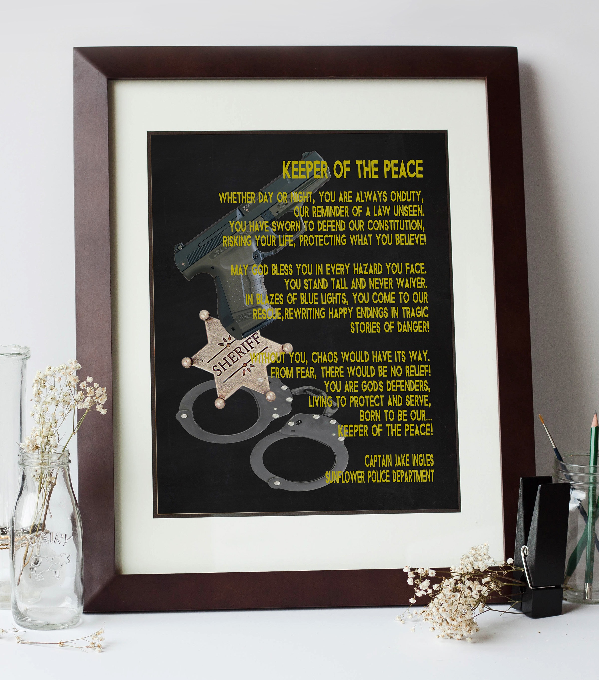 Personalized Sheriff Officer Gift, Deputy Sheriff Gift, Sheriff Gift ...