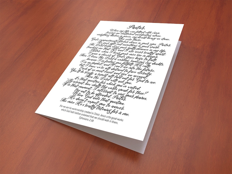 Pastor Appreciation Card, Pastor Greeting Card, Minister Greeting Card ...