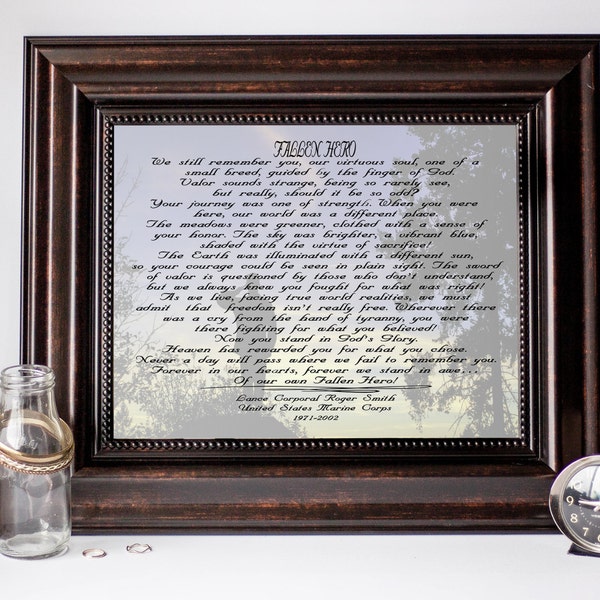 Fallen Soldier Poem - Etsy