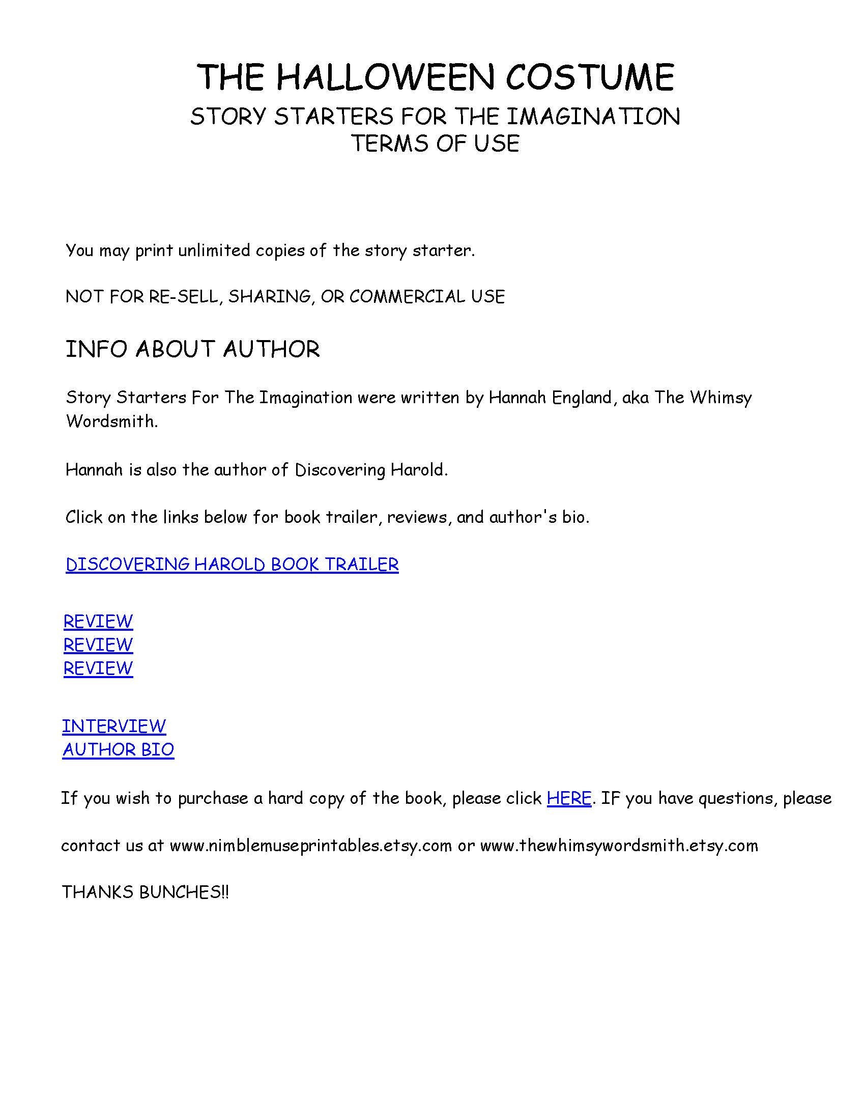 Halloween Story Starter, Writing Prompt, Kids Halloween Writing ...