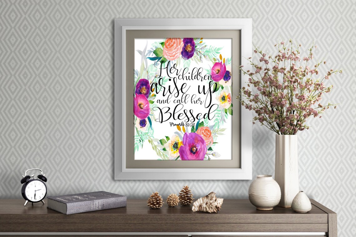 Proverbs 31 Scripture Wall Art, Proverbs 31:28 Bible Verse, Proverbs 31 ...