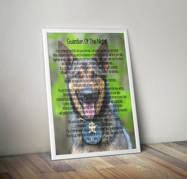 K9 Officer Gift, Guardian of the Night, Law Enforcement K9 Police Gift ...