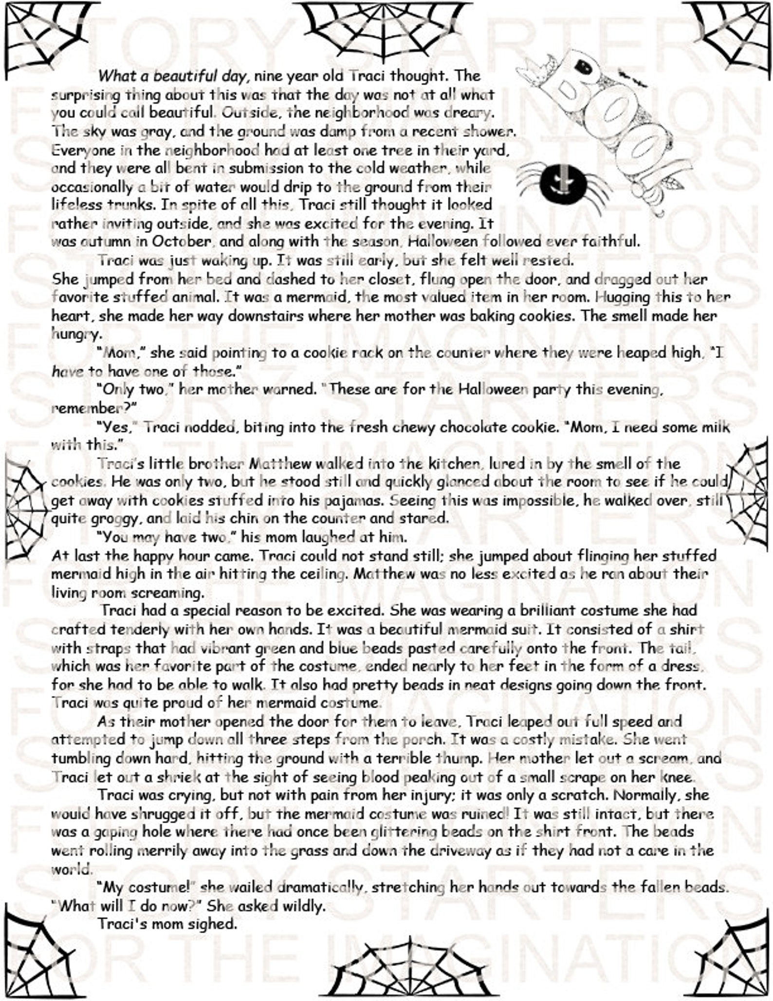 Halloween Story Starter, Writing Prompt, Kids Halloween Writing ...