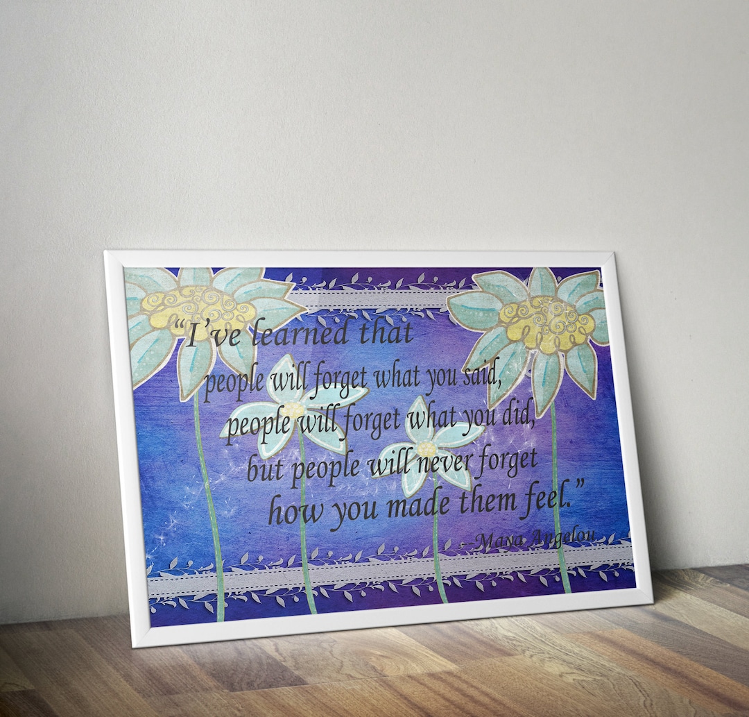 Bundle of 4 Maya Angelou Quote Prints, Maya Angelou Art Prints, African ...