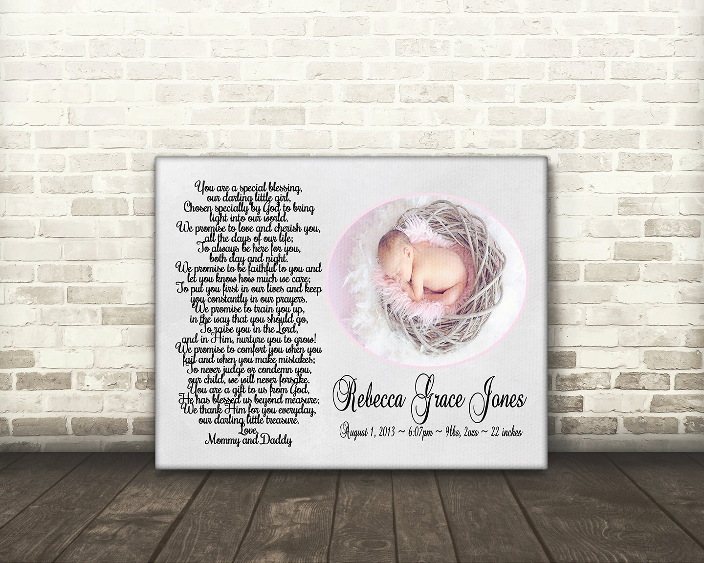 Personalized Baby Girl Poem, Digital Personalized Baby Poem ...