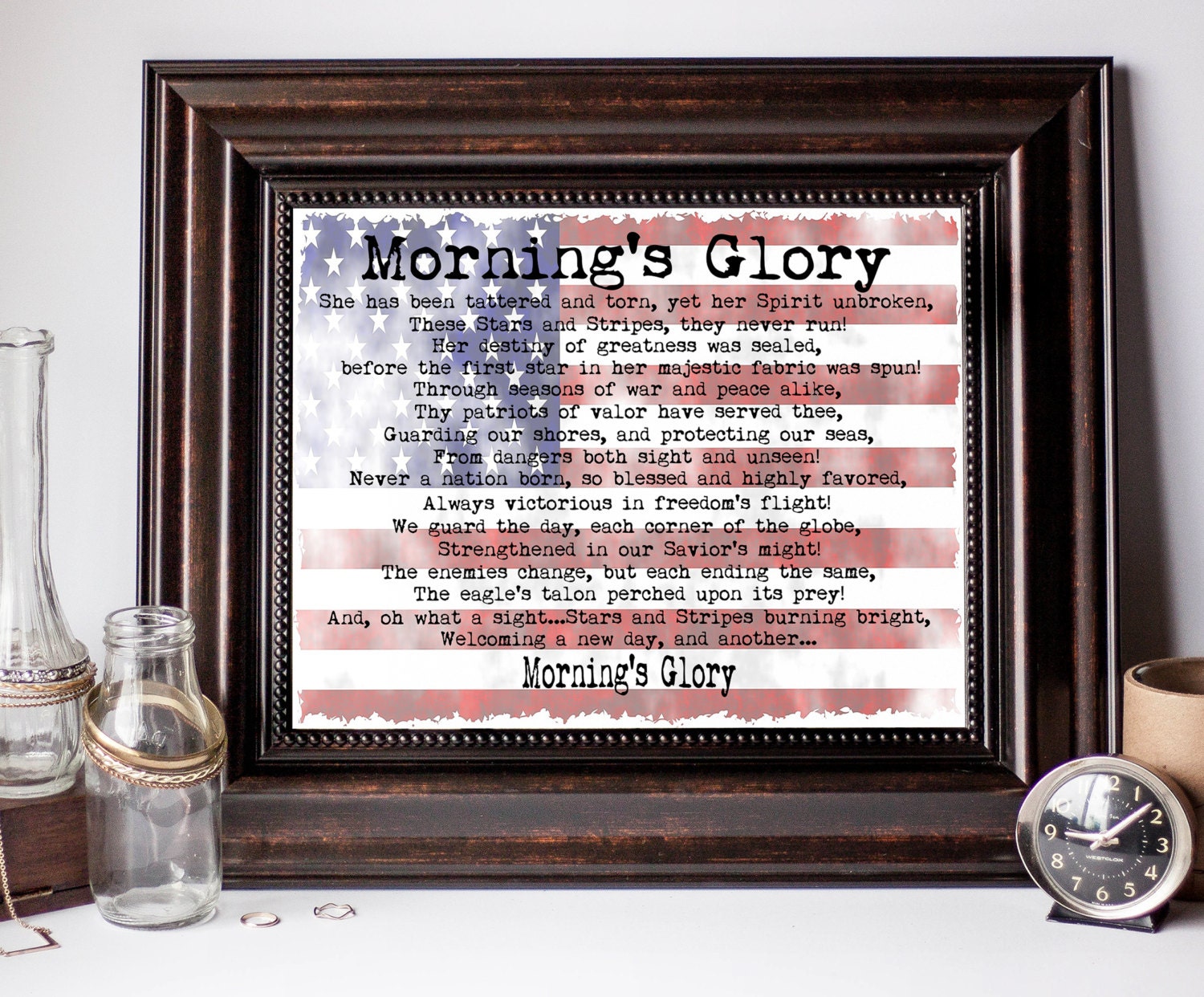 Old Glory Wall Art, American Flag Art Print, USA Wall Prints, Poetry ...