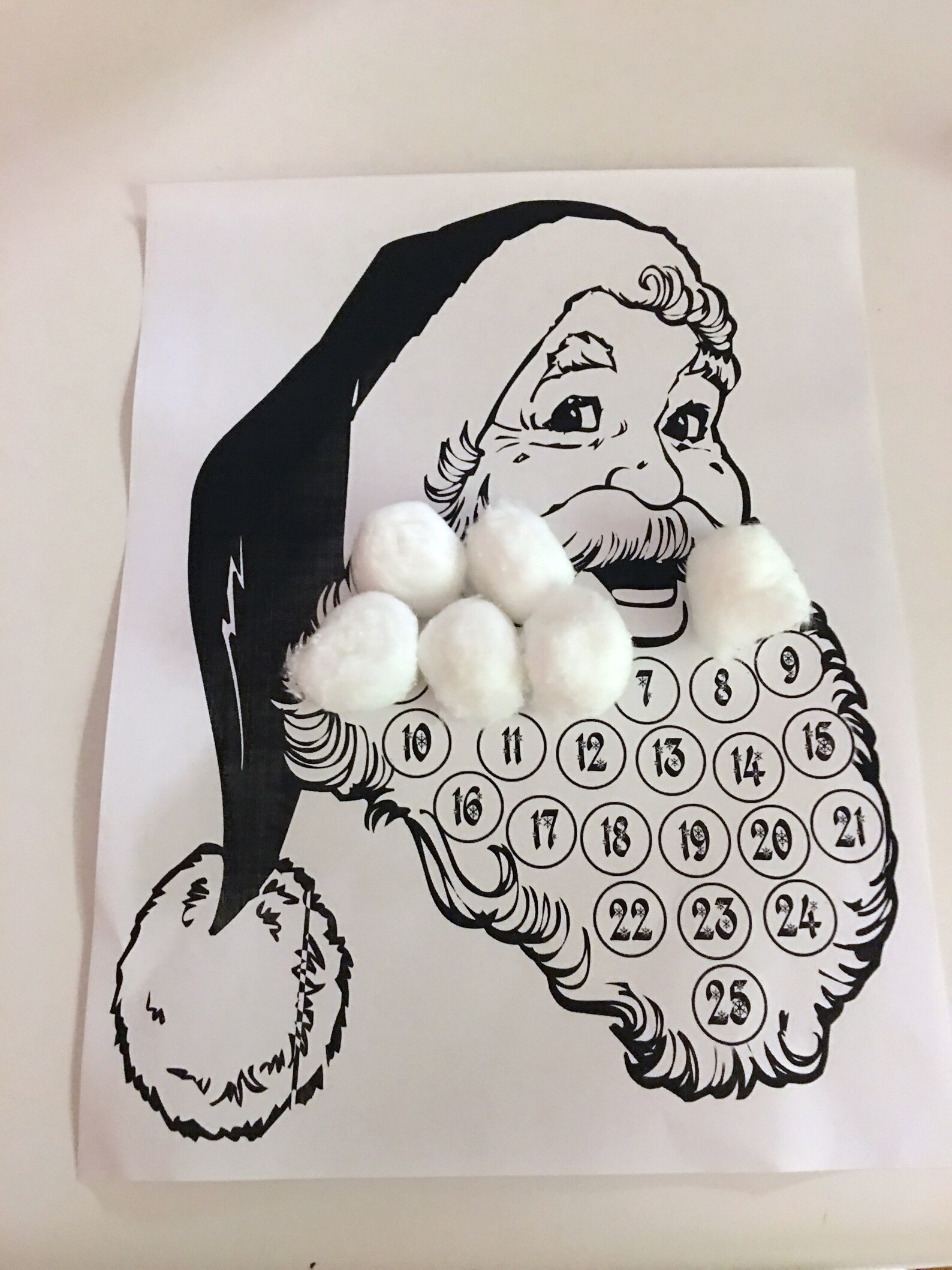 Santa Beard Countdown Calendar, Printable Santa Calendar, Santa Claus ...