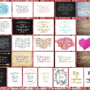 Jane Austen Printables Bundle, Jane Austen Quotes, Pride and Prejudice ...