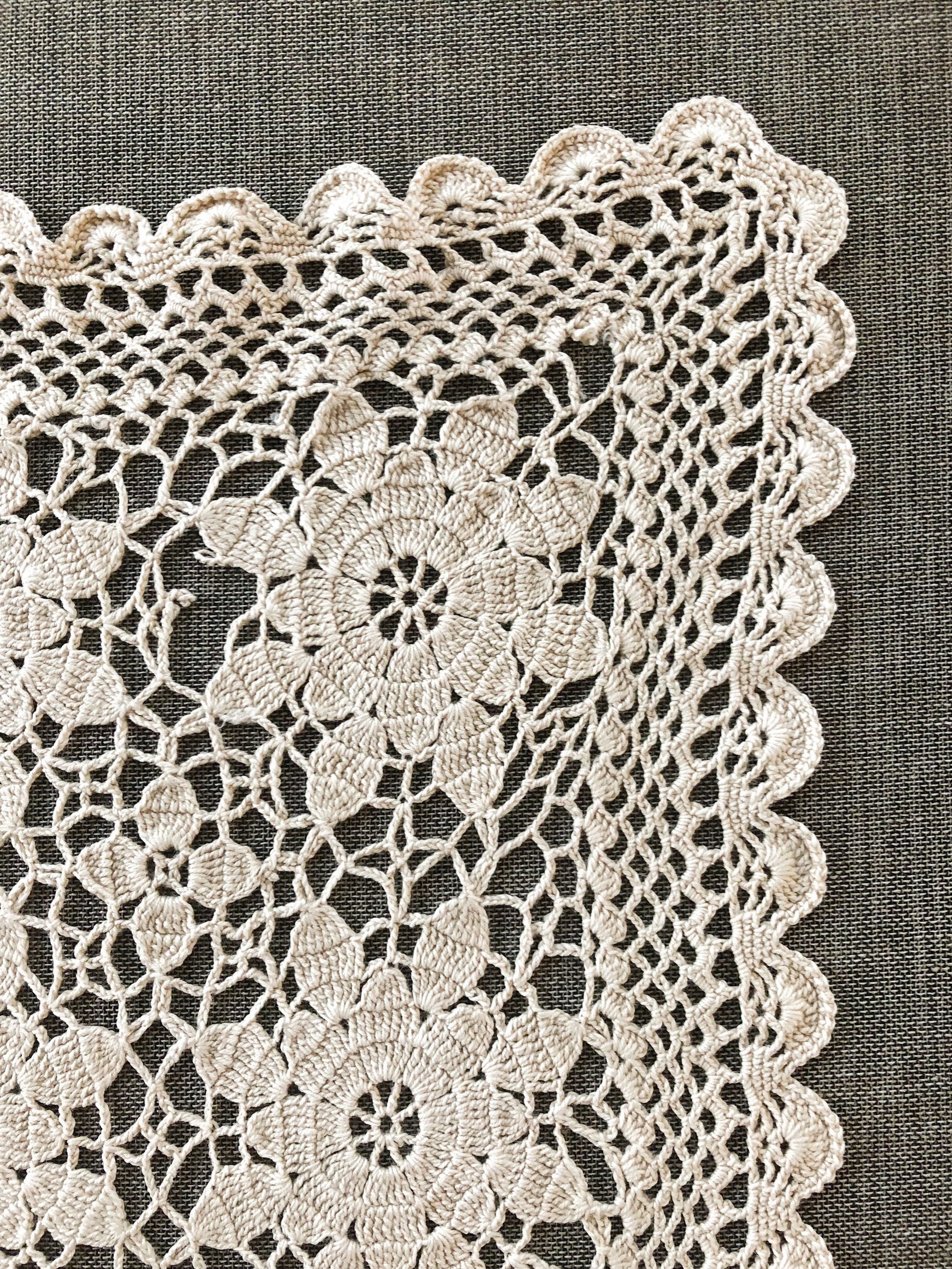 Vintage Crochet Doily Ecru Rectangular Vintage Cotton Doily - Etsy