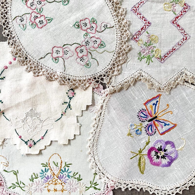 Embroidered Doily - Etsy