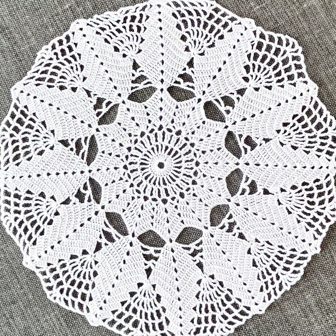 Vintage Crochet Doily Star Pattern White Lace Doily - Etsy