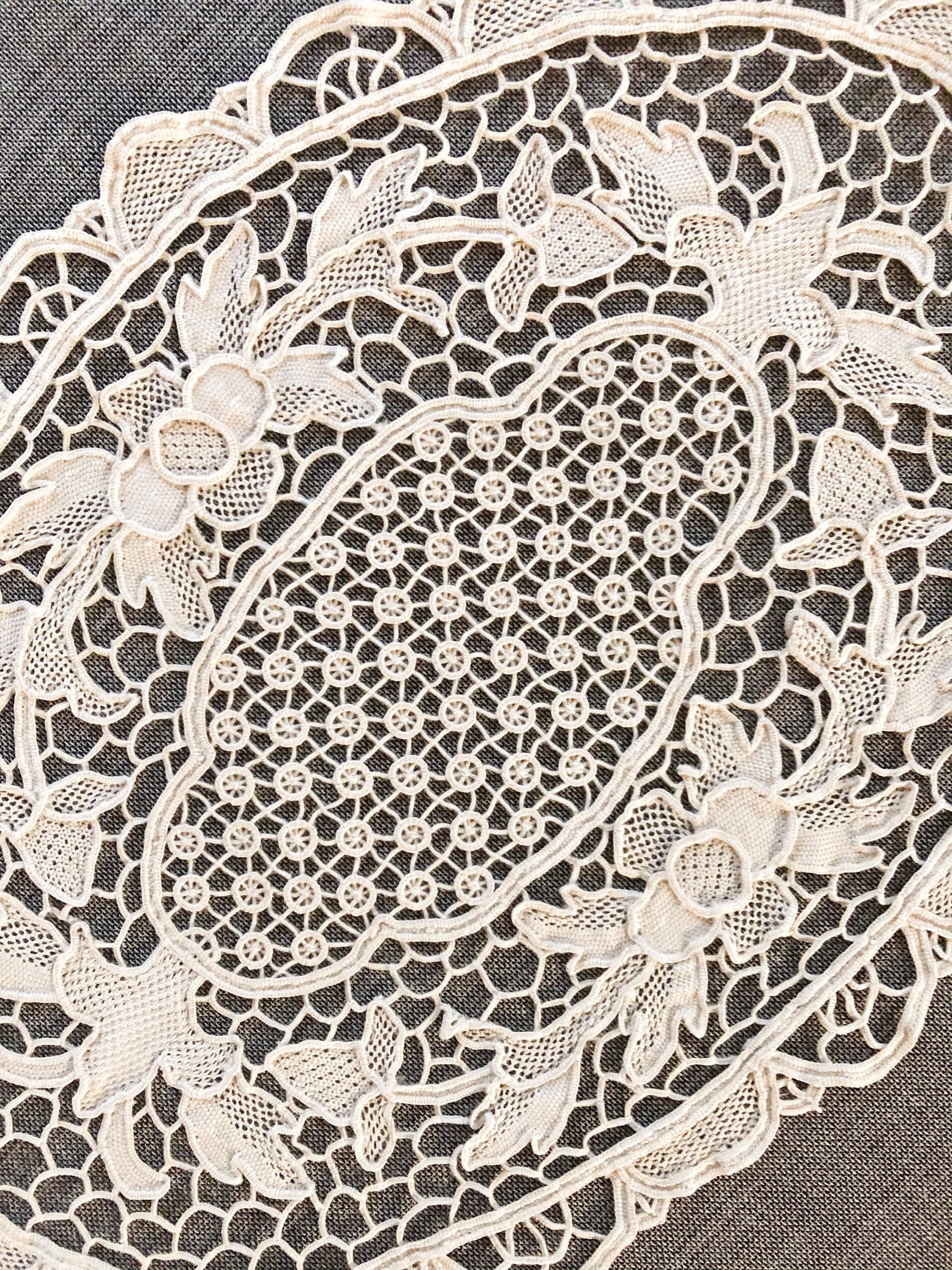 Vintage Lace Doily needle lace doily oval ecru doily vintage | Etsy