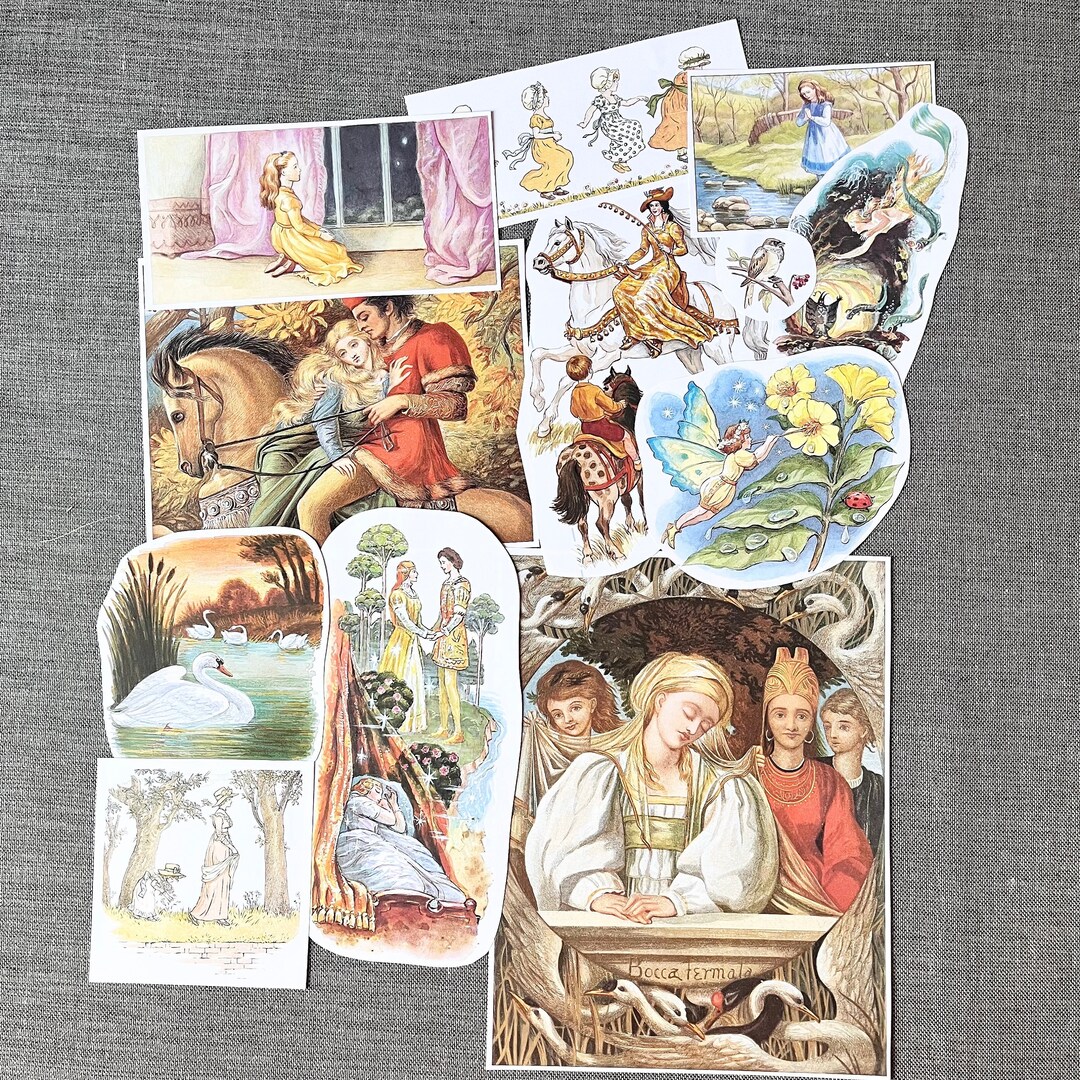 Fairy Tale and Nursery Rhyme Illustrations, 12 Vintage Book Pictures ...