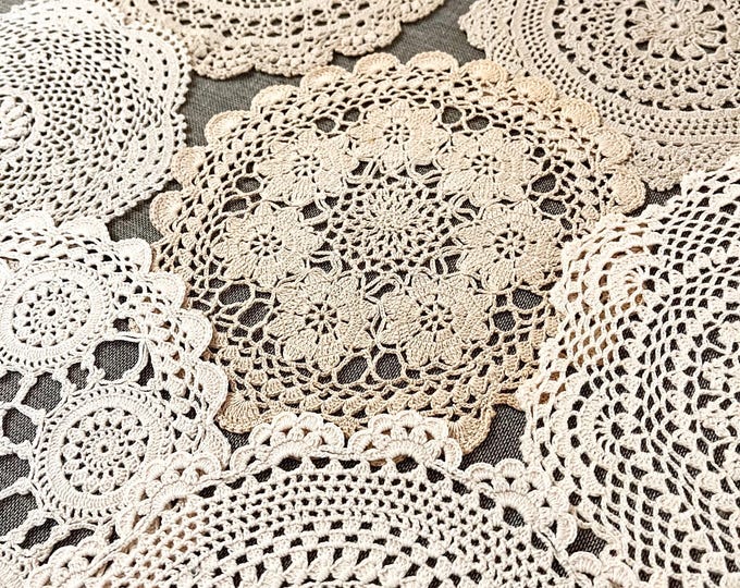 Vintage Crochet Doily, Assorted Small Ecru and Cream Lace Doilies - Etsy